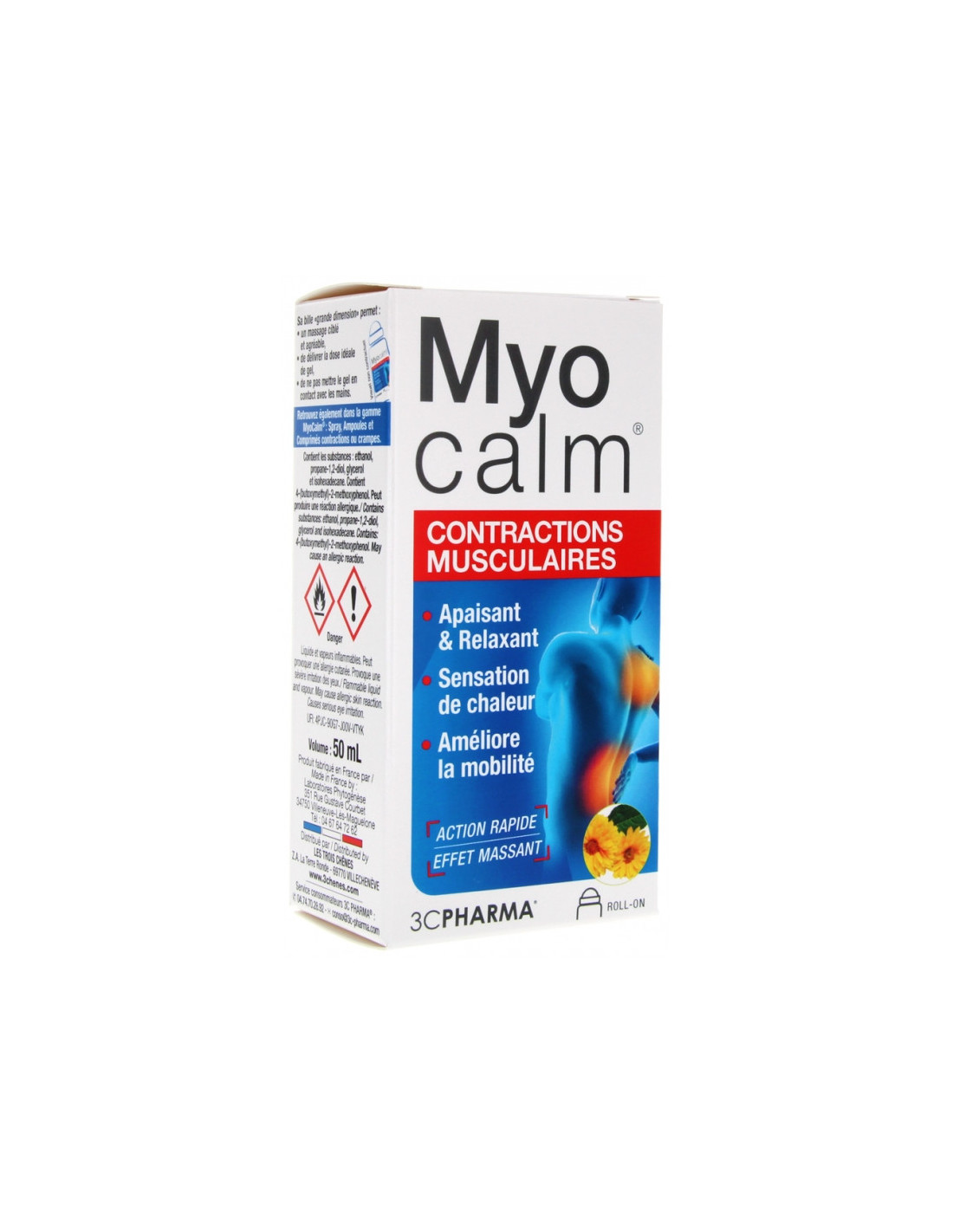 3C Pharma Myocalm Contractions Musculaires Roll-On - 50 ml